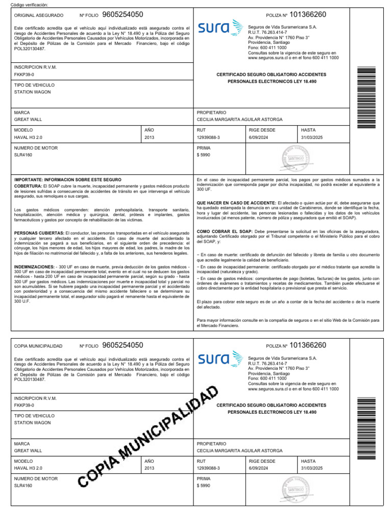 Po Liza Individual | PDF | Póliza de seguros | Seguro