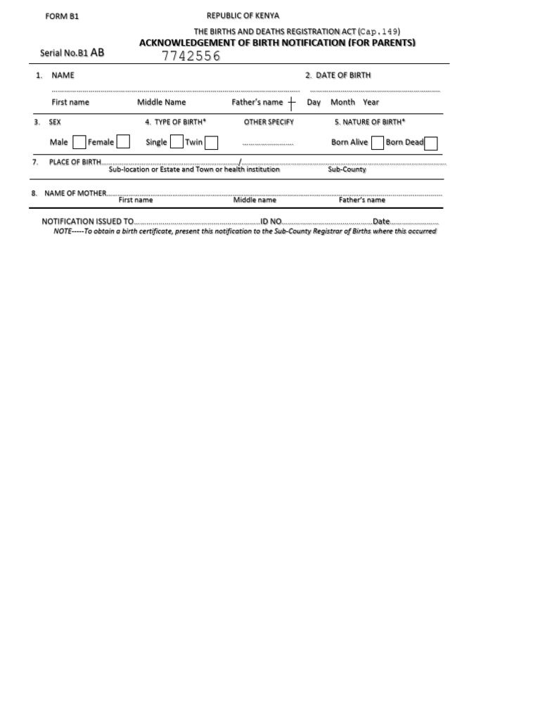 Birth Notification 2 | PDF