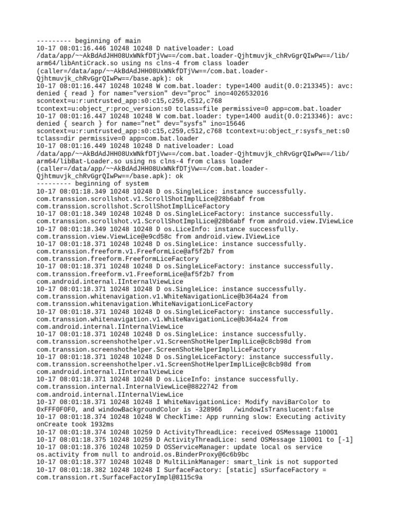 com.bat.loader_logcat | PDF | Operating System Technology | Software