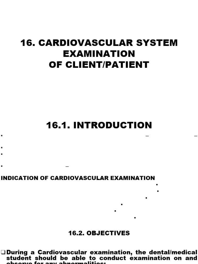 week 2 CVS | PDF | Pulse | Physical Examination
