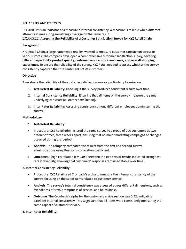 Types of Reliability in Surveys | PDF | Validity (Statistics) | Survey ...