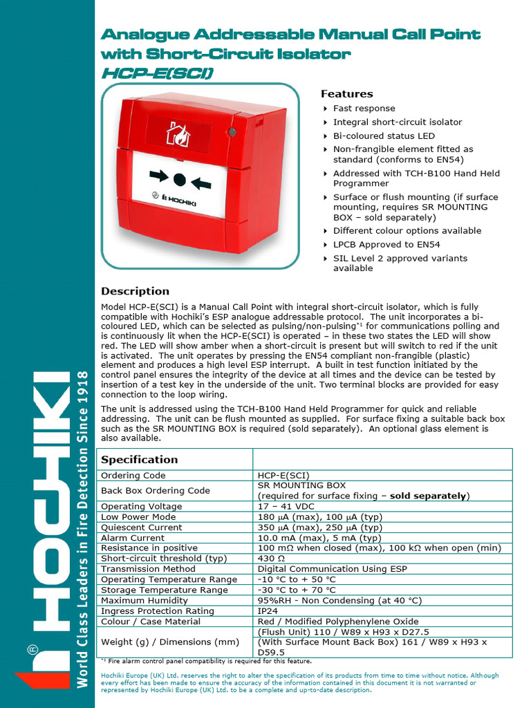 3432 EUHOACAI Callpoint-cw-Isolator Datasheet | PDF | Electrical Engineering | Electricity