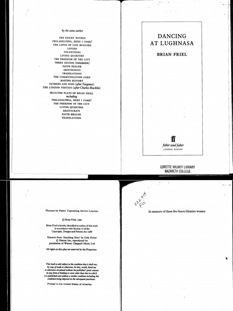 Script - Dancing at Lughnasa (Brian Friel) | PDF