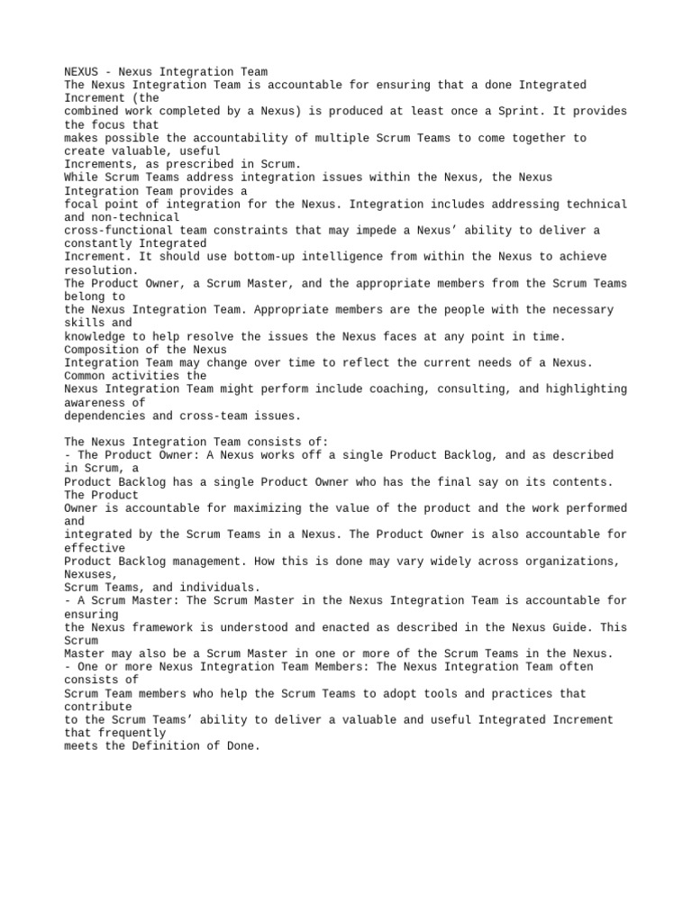 Nexus Integration Team | PDF