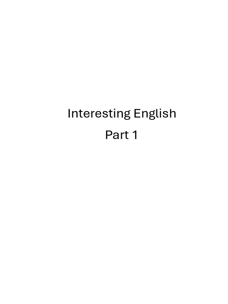 Intersting English Part 1 | PDF