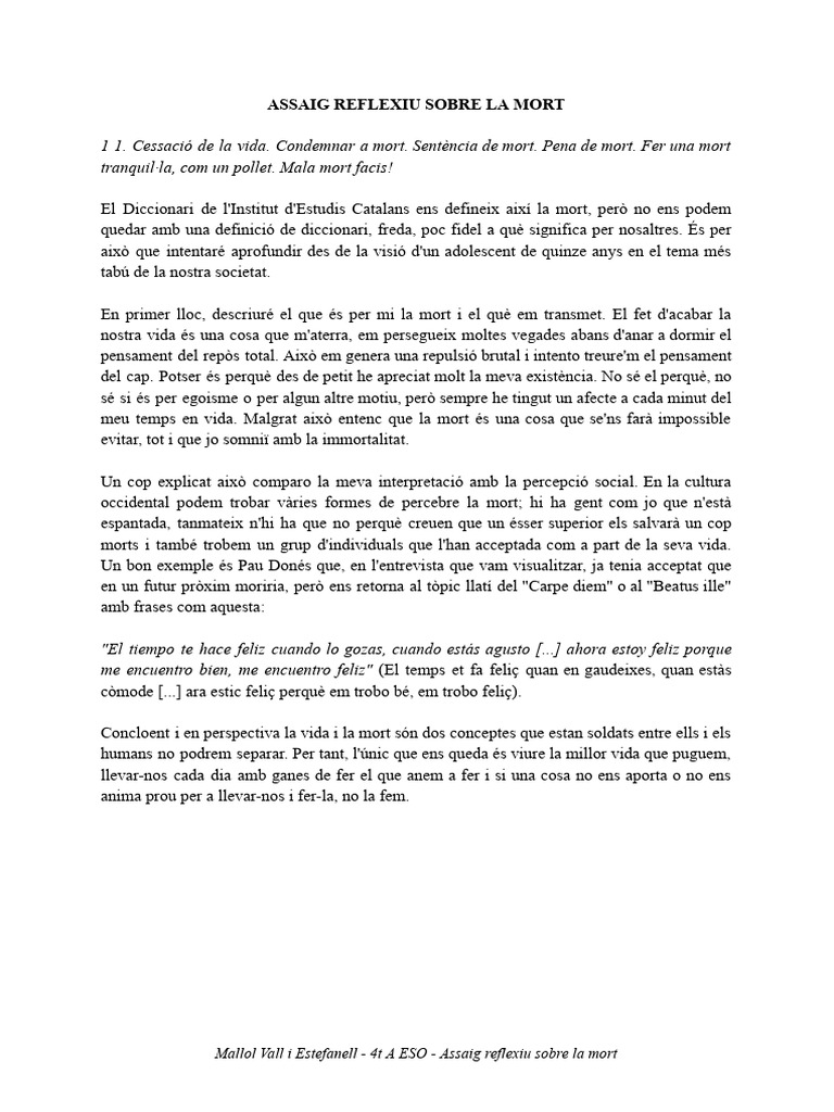 La Mort - Mallol Vall | PDF