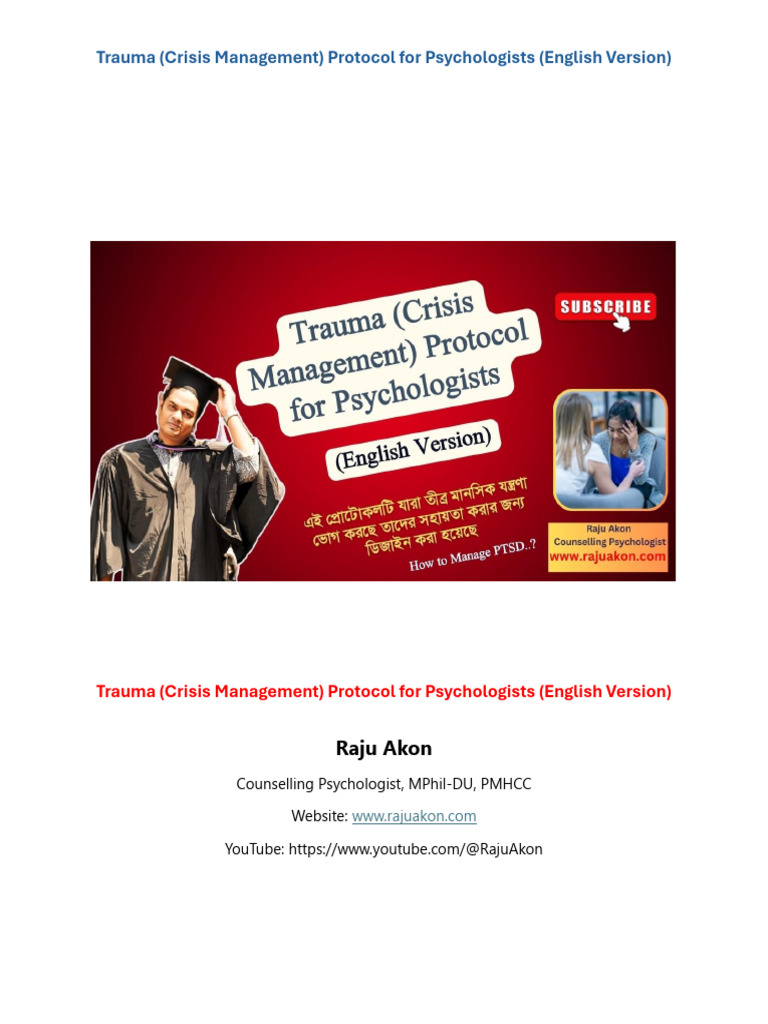Trauma Protocol for Psychologists | PDF | Eye Movement Desensitization ...