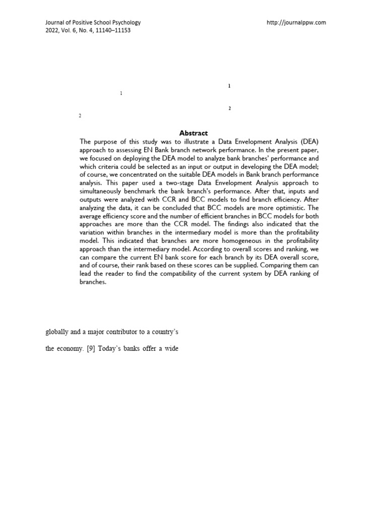 The Influence of CCR/BCC Models and DEA Approach in Finding Branch ...