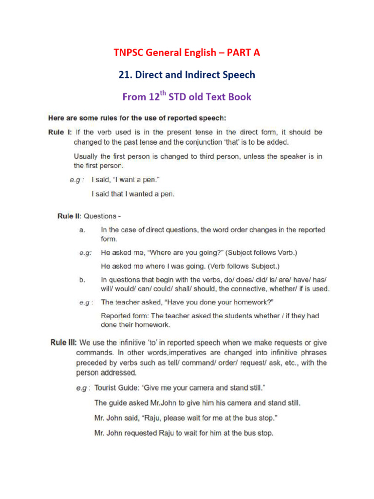Direct and Indirect | PDF | Foreign Language Studies