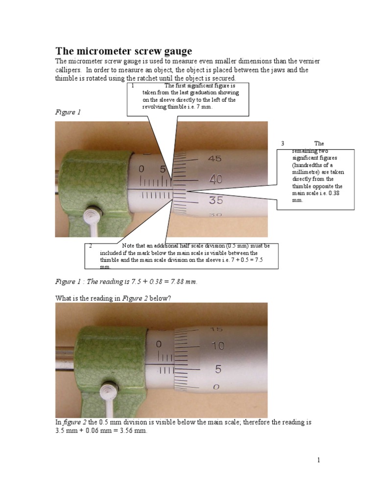 Micrometer Screw Gauge | PDF