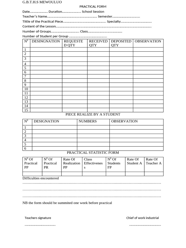 PRACTICAL FORM 3 | PDF
