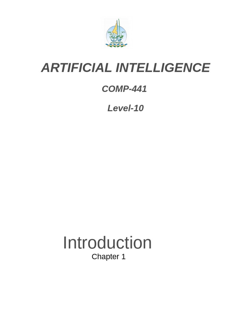 Chapter-1 Introduction to Artificial Intelligence | PDF | Artificial Intelligence | Intelligence ...
