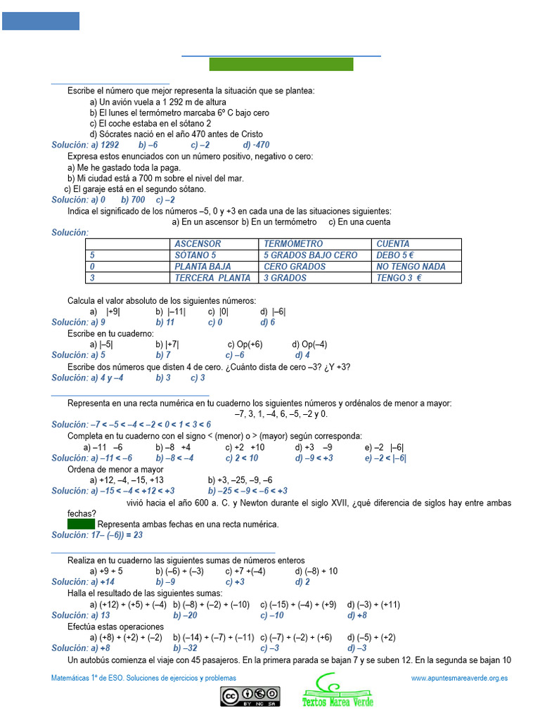 1 ESO Ejercicios Mate.5pdf | PDF | Números | Matemáticas