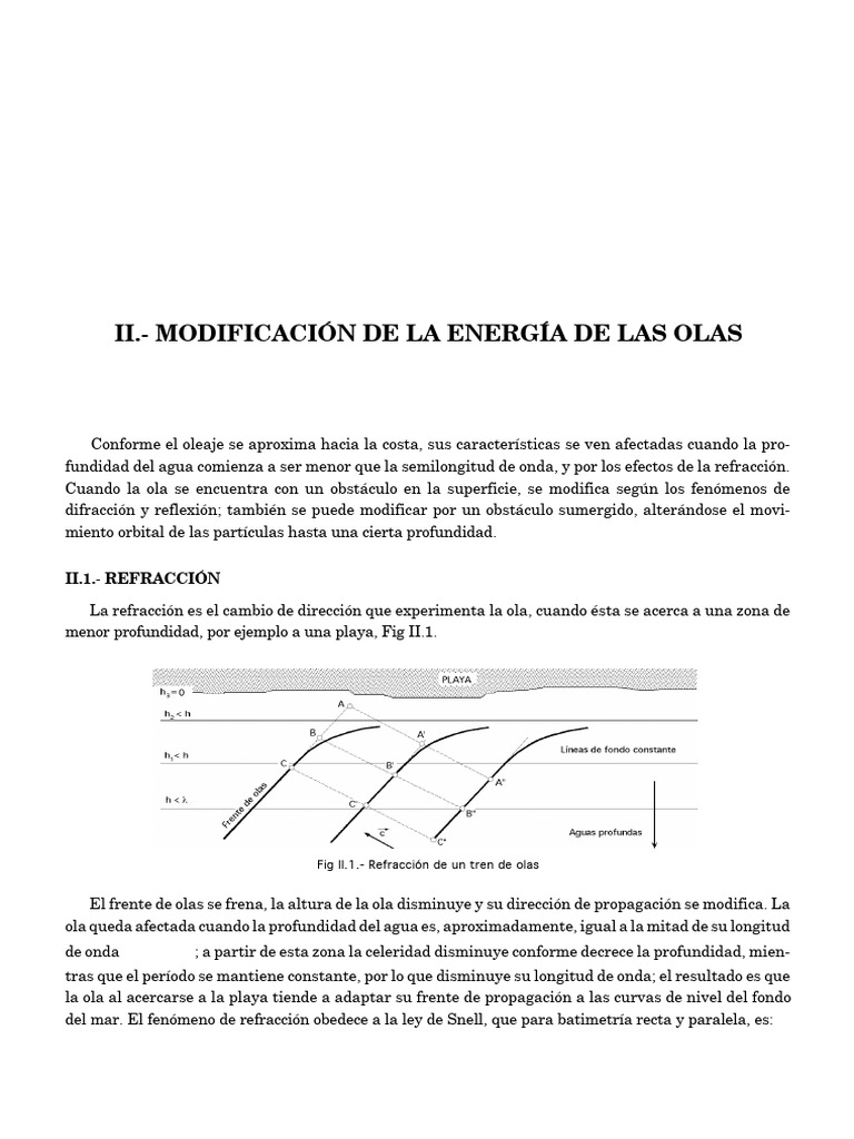 Modificación de La Energía de Las Olas | PDF | Refracción | Radiación electromagnética