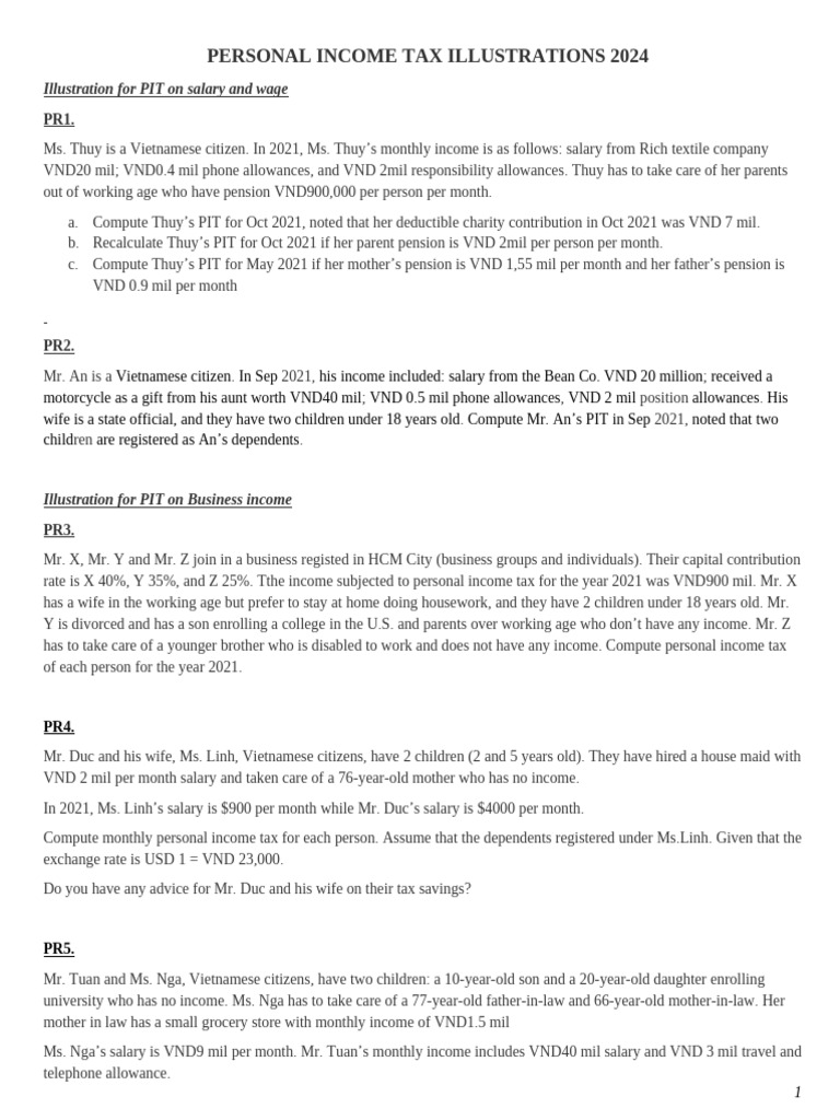 PIT - Illustrations 2024 | PDF | Salary | Taxes