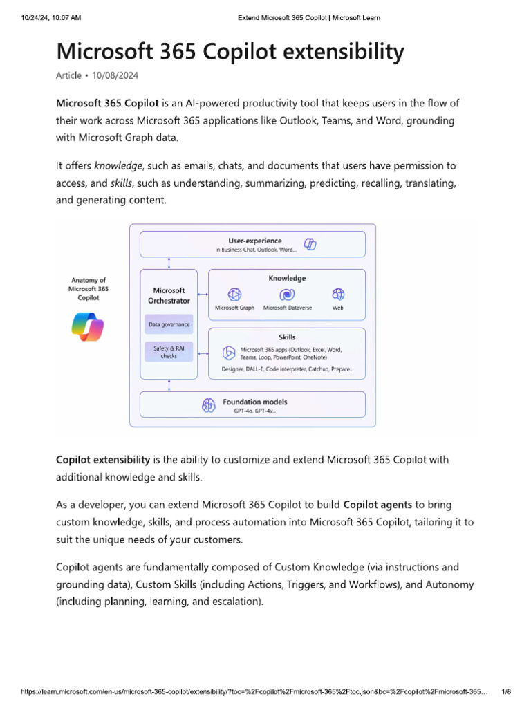 Microsoft 365 Copilot extensibility | PDF