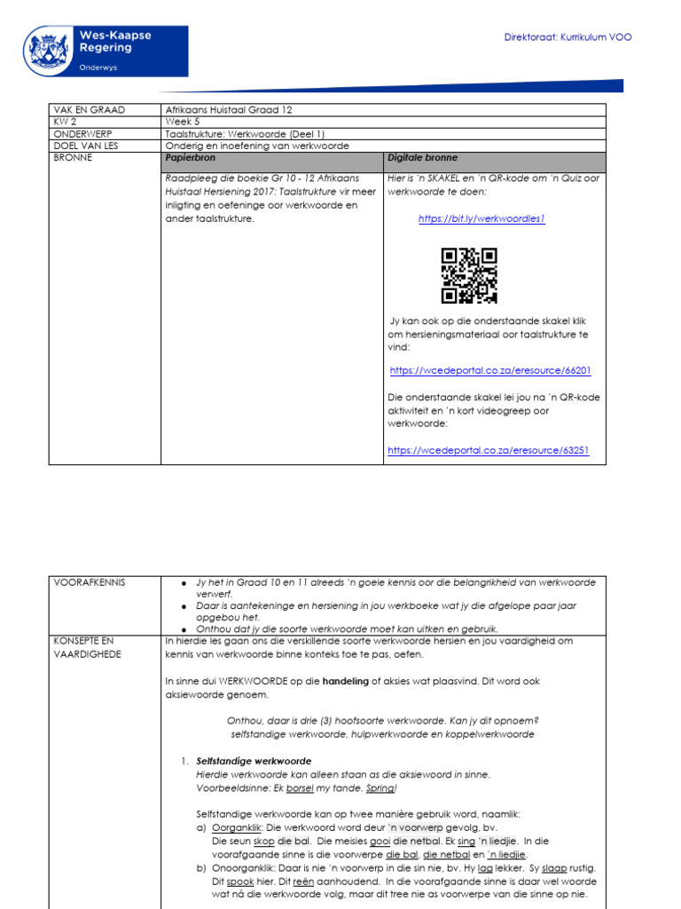 Afrikaans HT Graad 12 Kwartaal 2 Week 5_2020 | PDF Afrikaans HT Graad 12 Kwartaal 2 Week 5_2020 | PDF