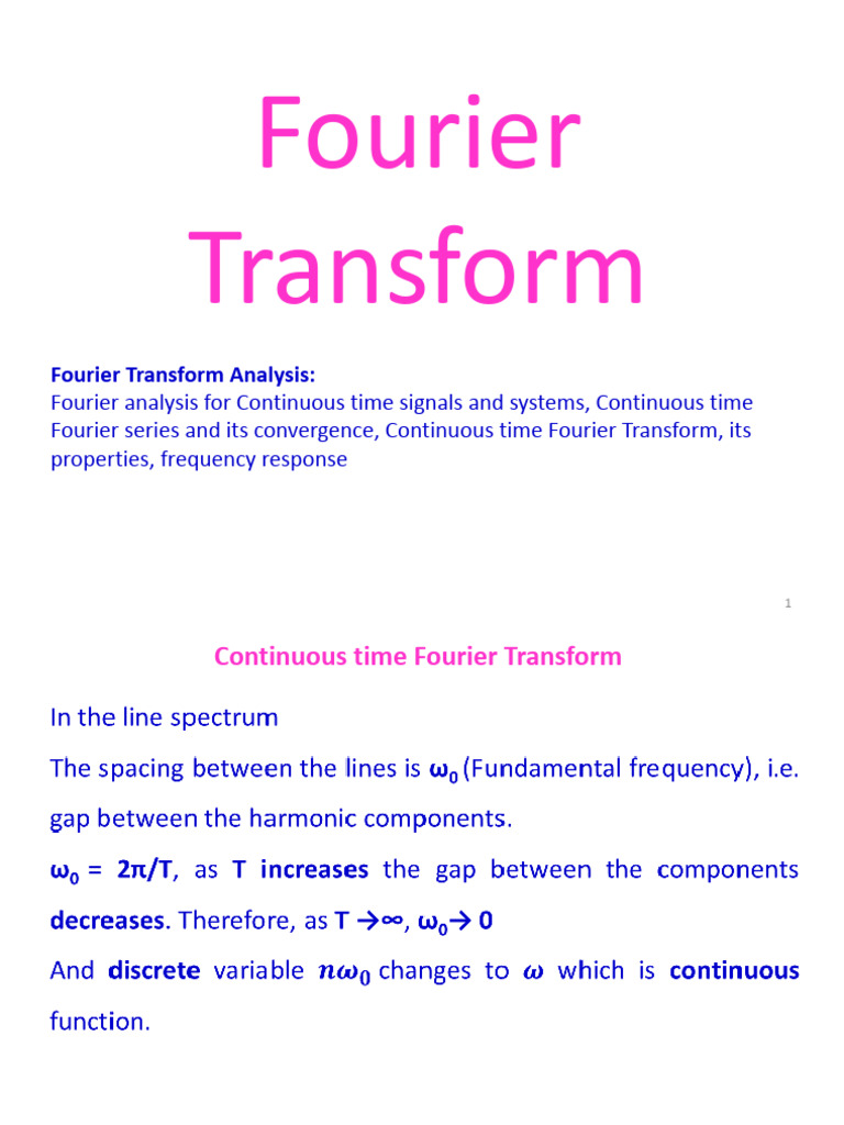 5 Continuous Time Forier Transform | PDF | Fourier Transform ...