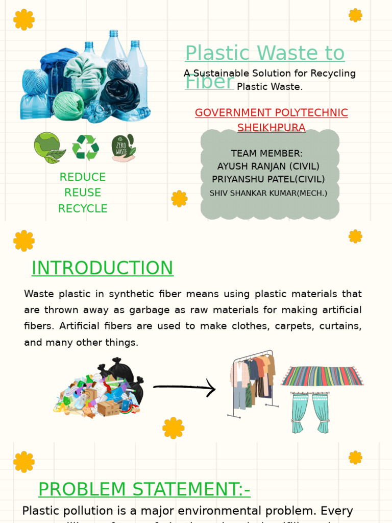 Plastic to Fiber a Sustainable Solution for Recycling Plastic Waste ...