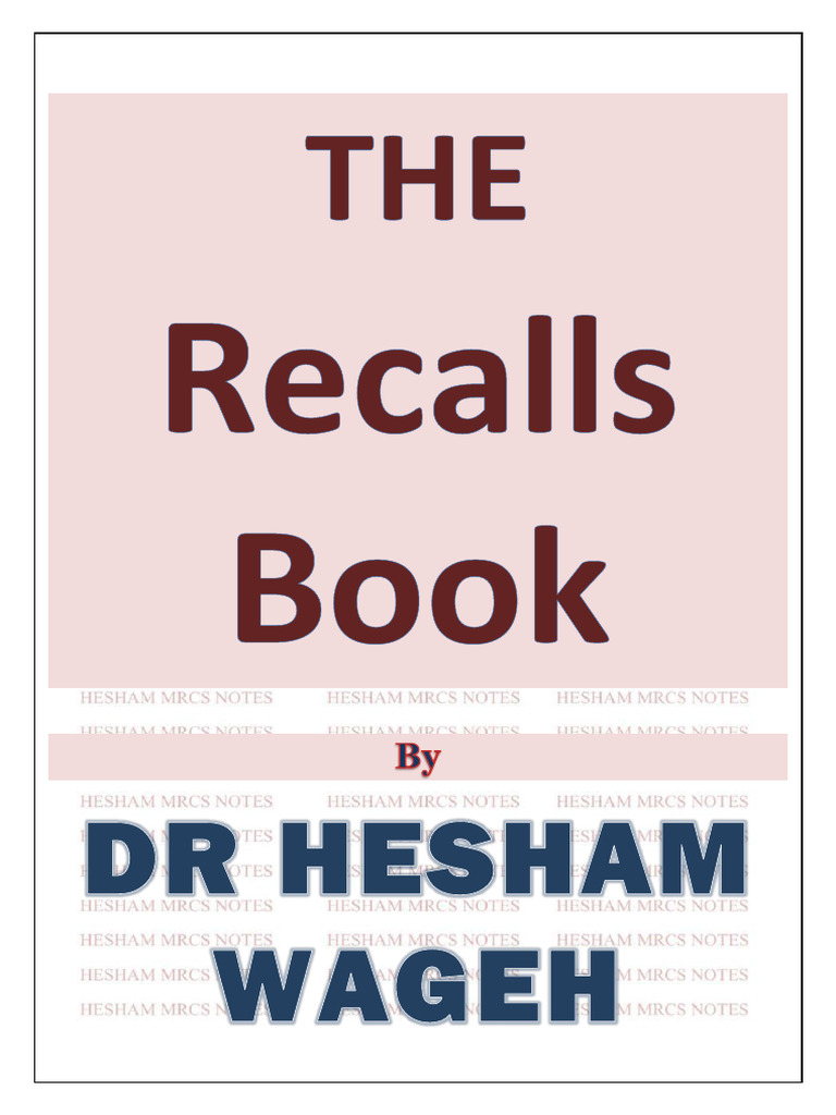 UPDATED RECALLS BOOK-unlocked | PDF | Thumb | Shock (Circulatory)
