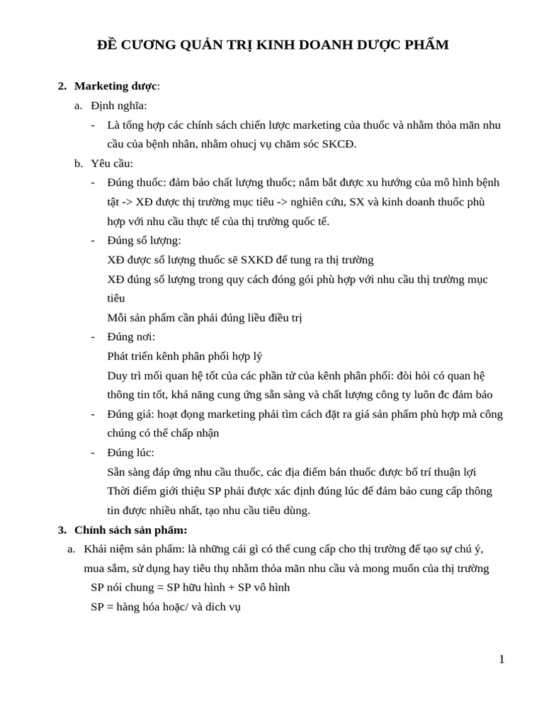 Đề cương QTKD | PDF