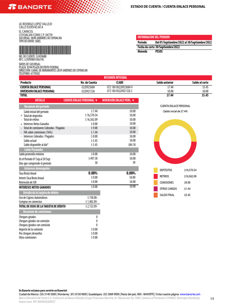 BANORTE | PDF | Cheque | Tarjeta de débito