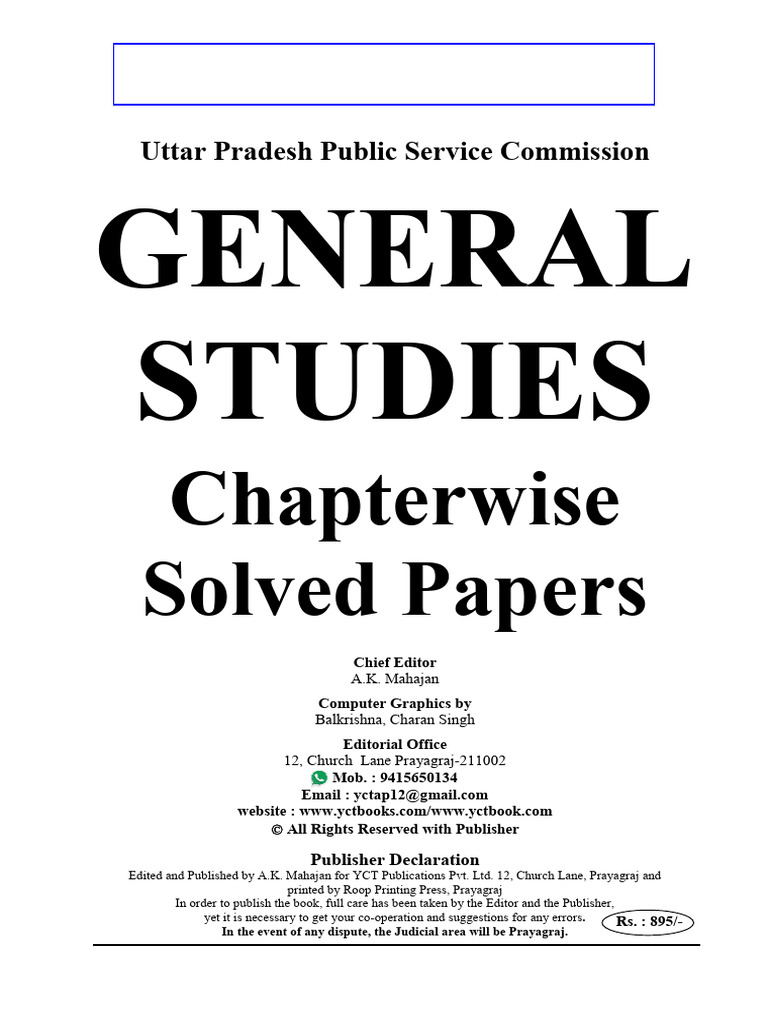 Uppsc Gs Chapter Wise Solved Papers (English) | PDF | Metals | Plants