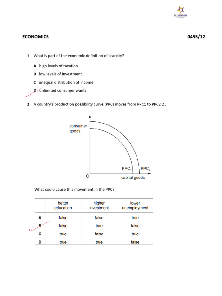 Economics Practice Worksheet | PDF | Elasticity (Economics) | Unemployment