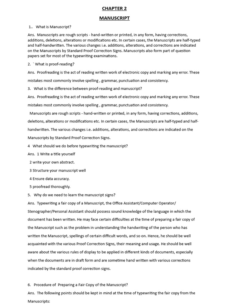 CHAPTER 2 Manuscript | PDF | Proofreading | Writing