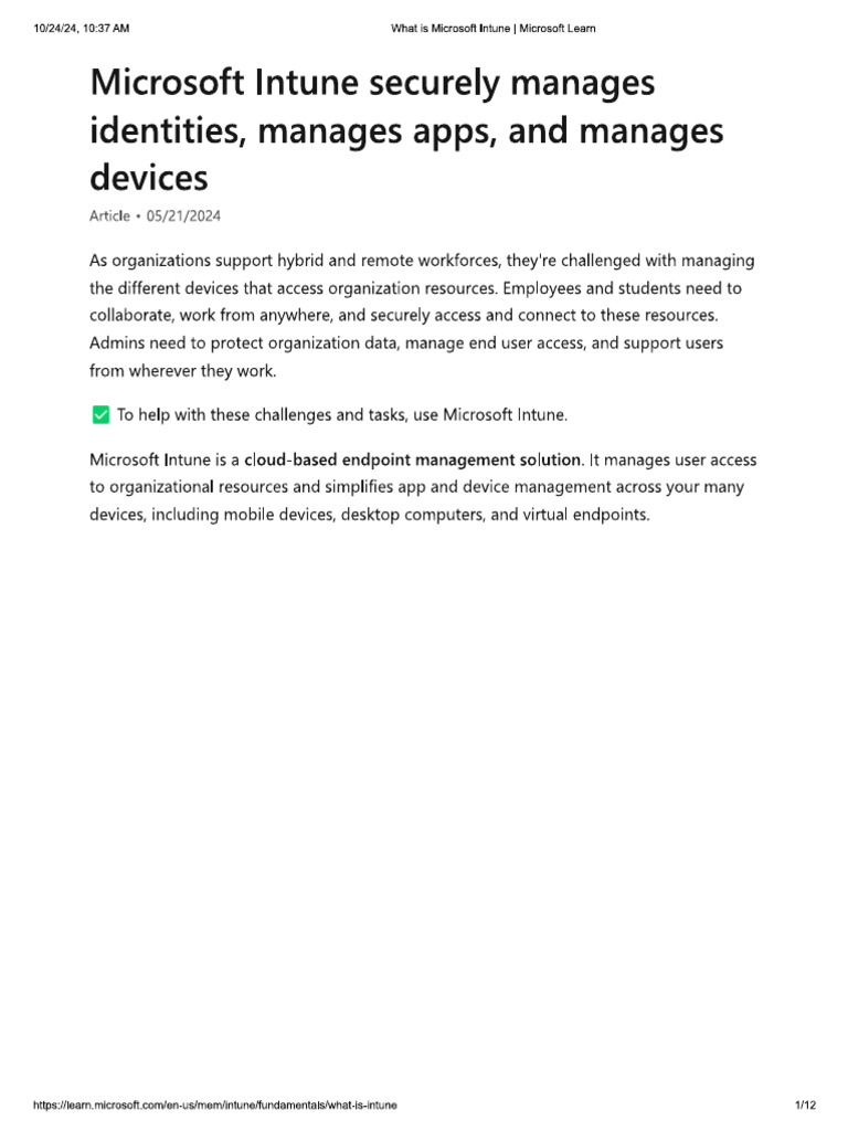 Microsoft Intune Securely Manages Identities, Manages Apps, and Manages ...