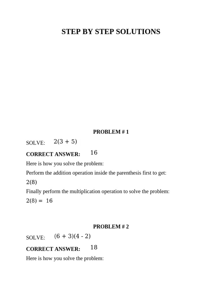 Order of Operations Answer Keys | PDF | Multiplication | Bracket