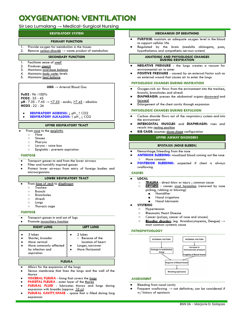 OXYGENATION_-Ventilation | PDF | Chronic Obstructive Pulmonary Disease ...
