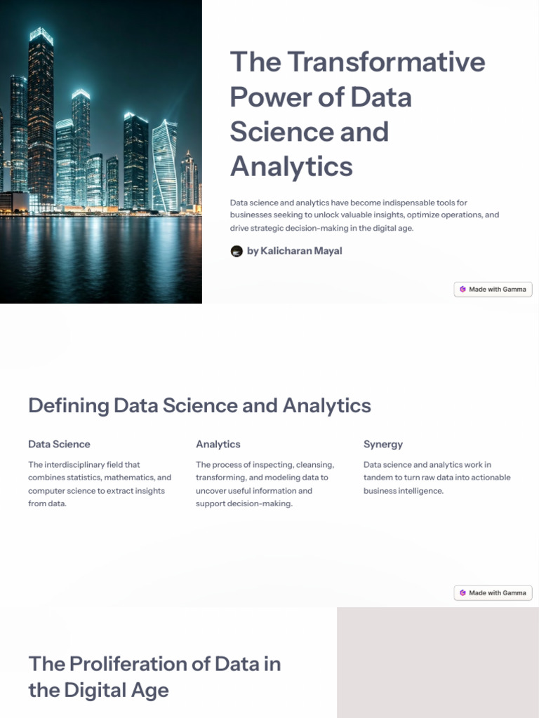 The Transformative Power Of Data Science And Analytics Pdf Analytics Data Science
