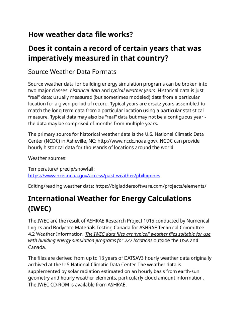 How Weather Data File Works | PDF | Weather | Nature