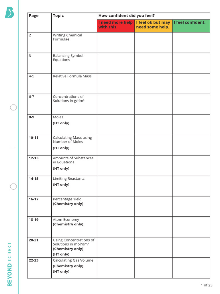 Quantitative Chemistry Homework Worksheets | PDF | Chemical Reactions ...