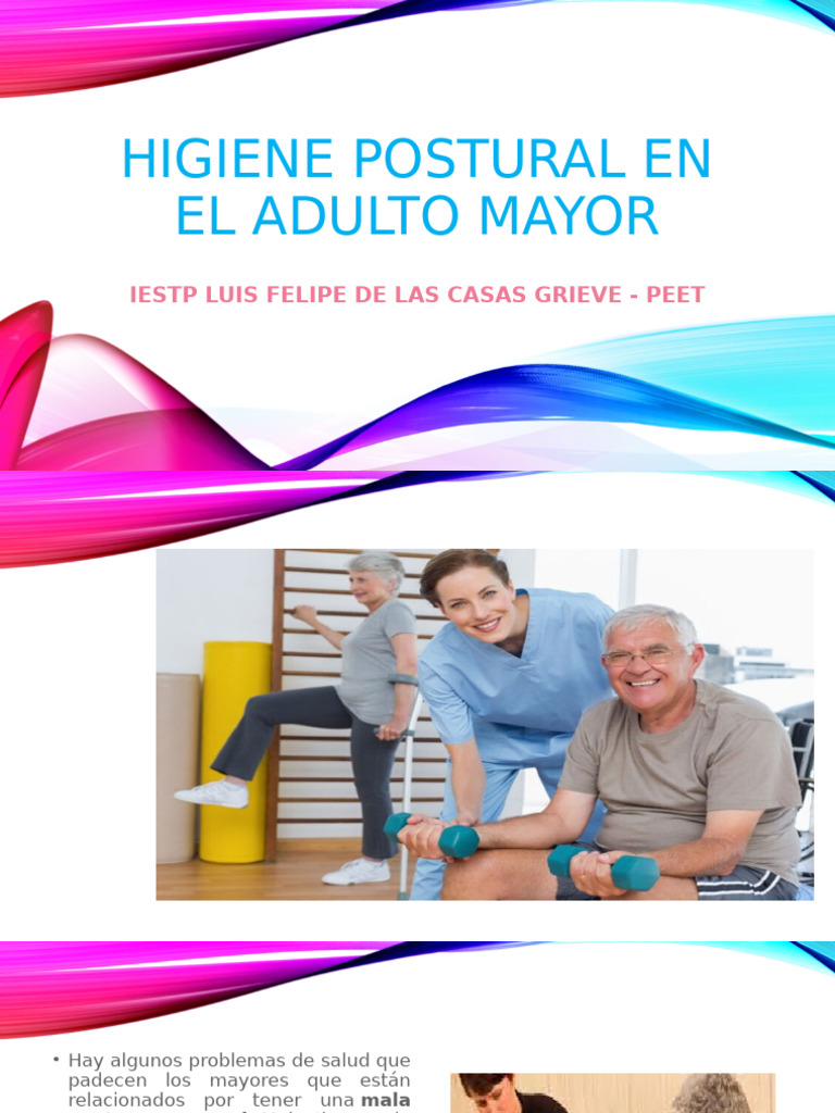 Higiene Postural para Adultos Mayores | PDF | Dolor lumbar | Higiene