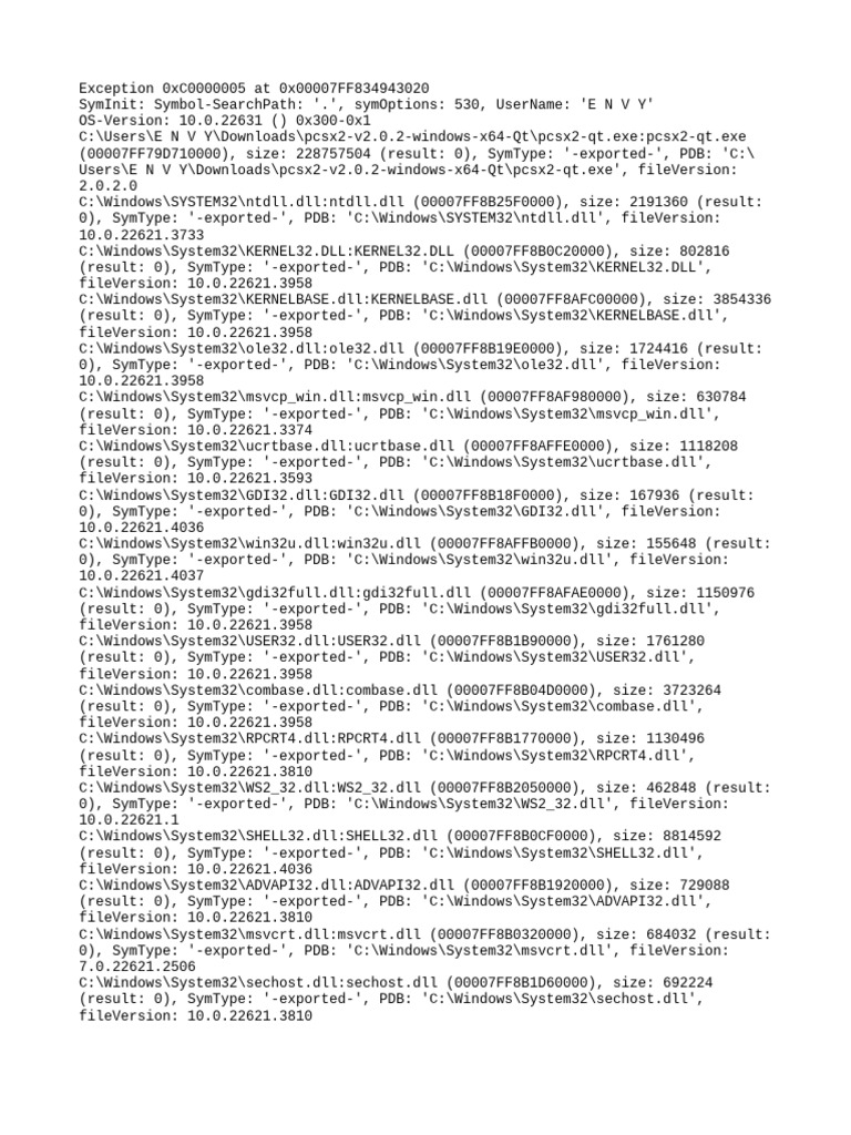 Debugging PCSX2 Crash Logs | PDF | Software | Ibm Pc Compatibles