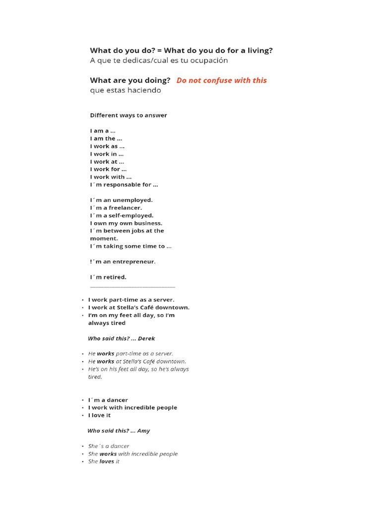 What Do You Do 1 Pdf