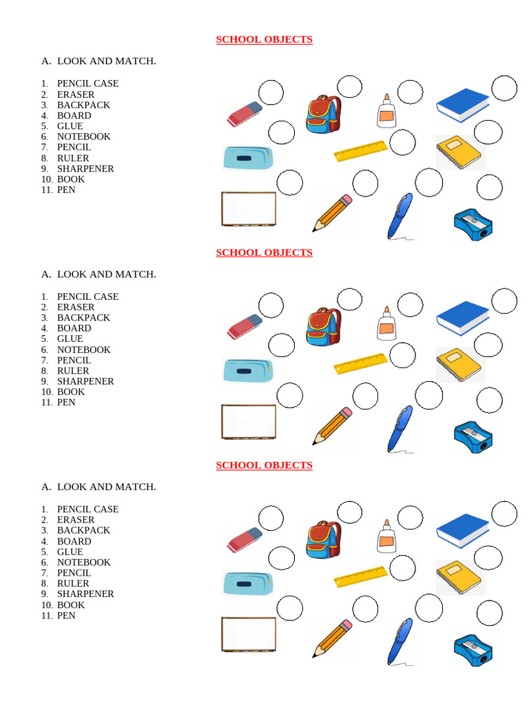 2ND GRADE Worksheet School Objects | PDF | Foreign Language Studies ...