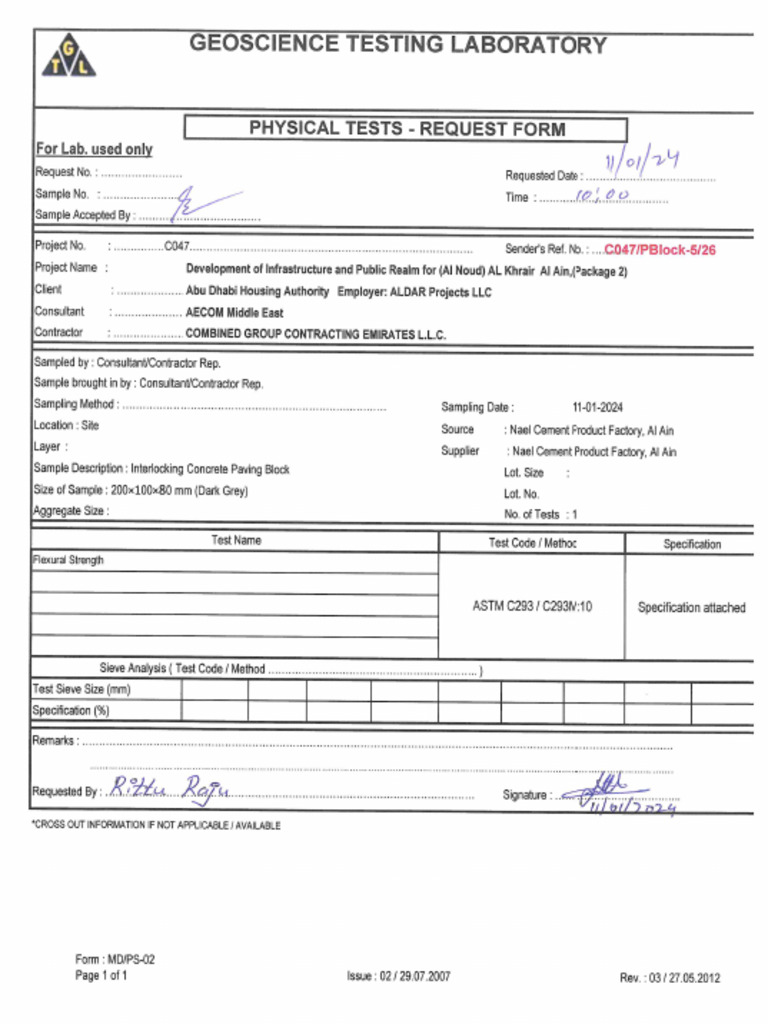 Interlock Concrete Paving Block Request | PDF