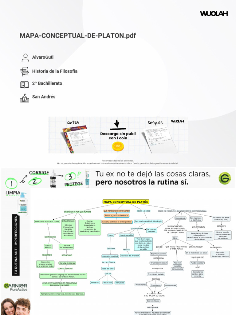 Wuolah Free Mapa Conceptual de Platon | PDF | Ciencias sociales