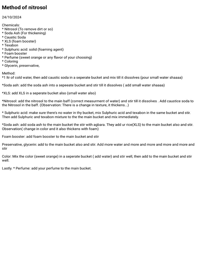 Method of Nitrosol | PDF