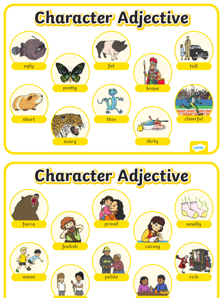 T L 5250 Character Adjective Word Mat - Ver - 4 | PDF