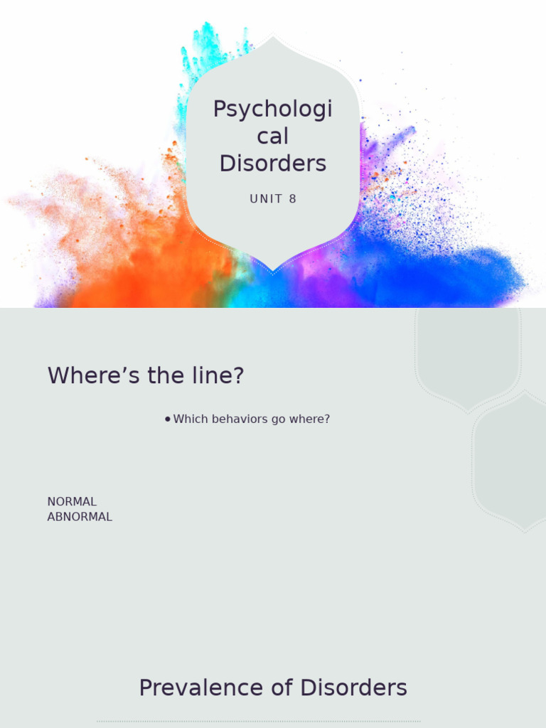 Psychological Disorders | PDF | Mental Disorder | Causes Of Death