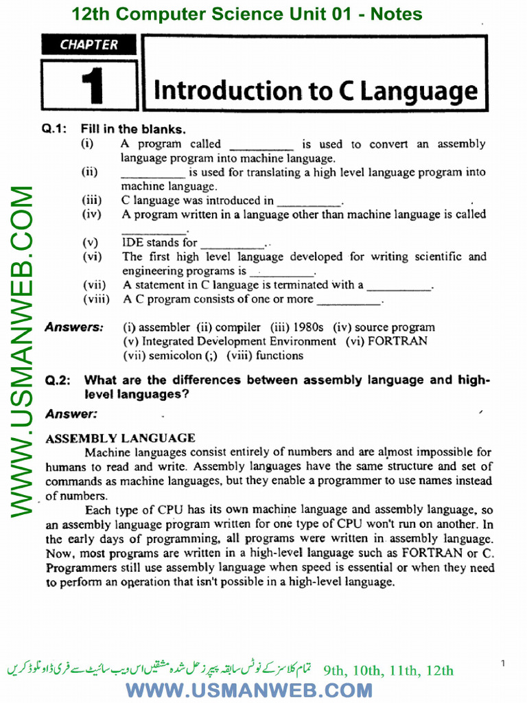 12th Computer Unit 1 Notes | PDF