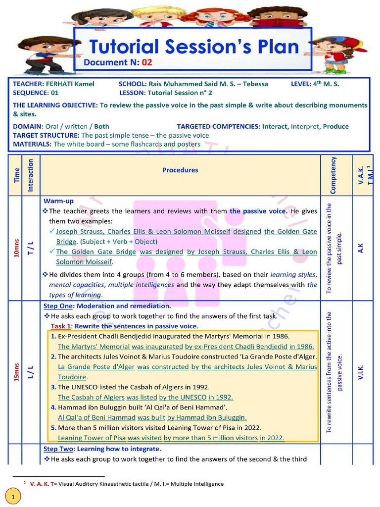 4th M S, Tutorial Sessions, Seq 1, Lesson 2, 24 25 Telegram | PDF