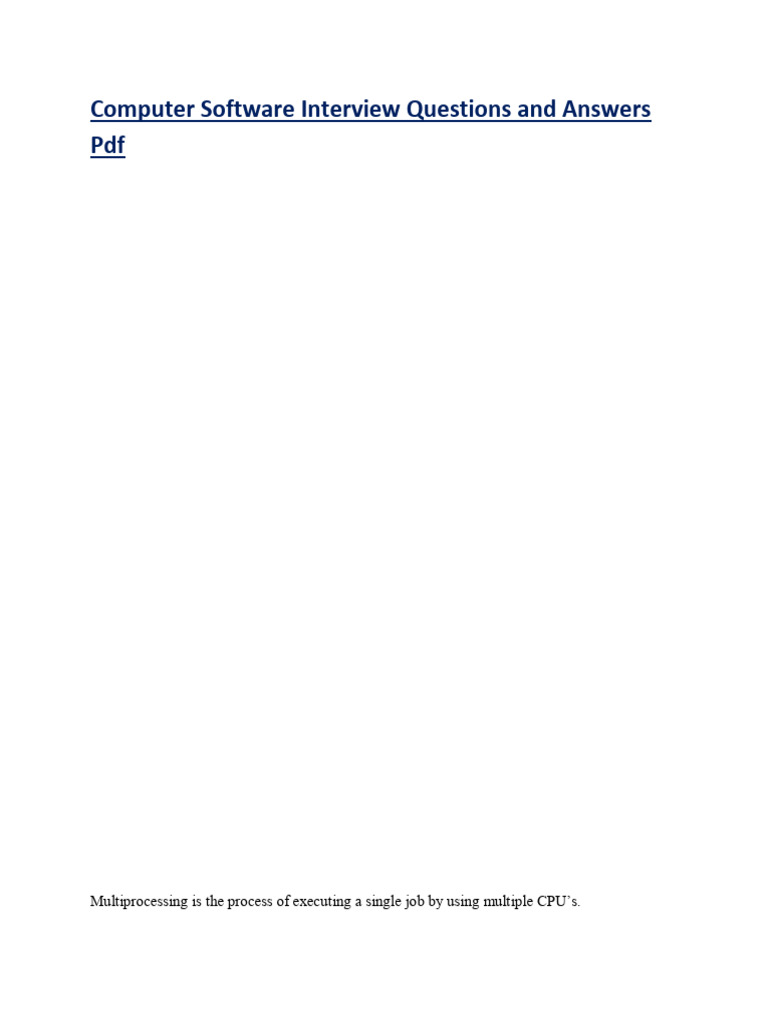 Computer Software Interview Q&A PDF | PDF