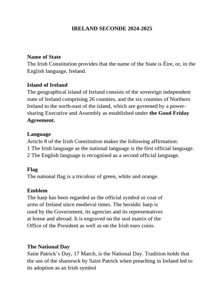 Ireland Seconde 2024-2025 | PDF | Ireland | The Troubles