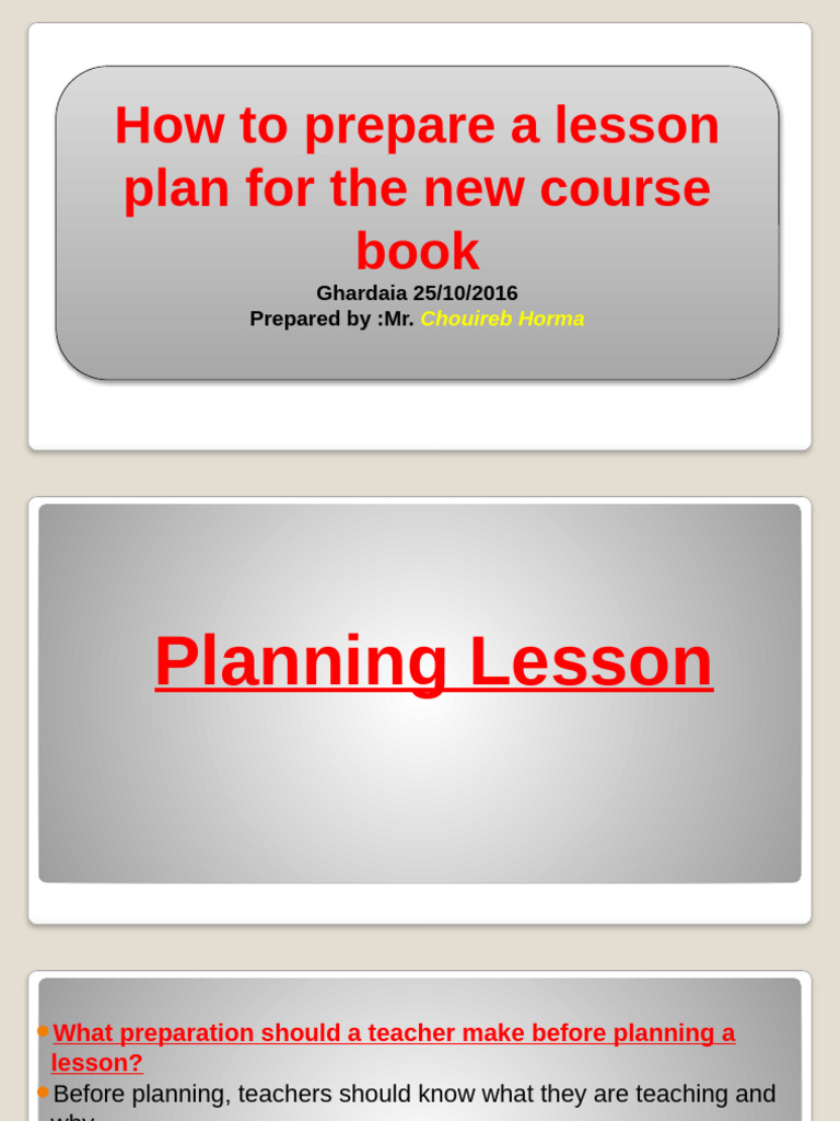 C How To Prepare A Lesson Plan. 1 | PDF | Lesson Plan | Cognition