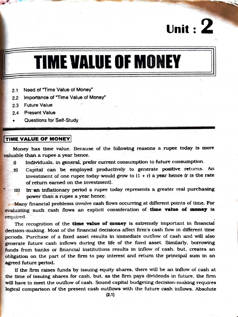 Time value of money | PDF | Present Value | Discounting